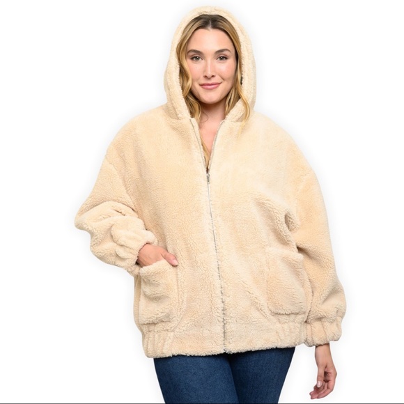 Jackets & Coats | Plus Size Fuzzy Hoodie Jacket Nwt | Poshmark
